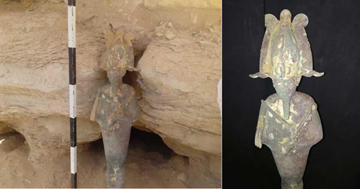 Restoration Work Uncovers Statuette of Osiris Secreted in Pyramid Wall ...
