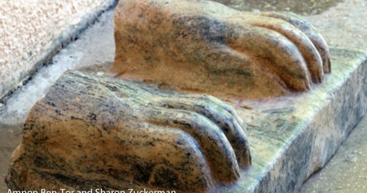 Archaeologists make rare find of Egyptian sphinx paws in Israel ...